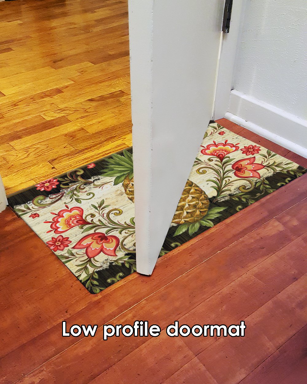 Toland Home Garden 800044 Pineapple & Scrolls Fruit Door Mat 18x30 Inch Flower Outdoor Doormat for Entryway Indoor Entrance