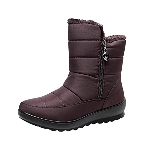 FASDNENDYS Shoes Boots Women's Winter Non Slip Velvet Flat Bottomed Warm Snow Water Womens Work Winter Boots