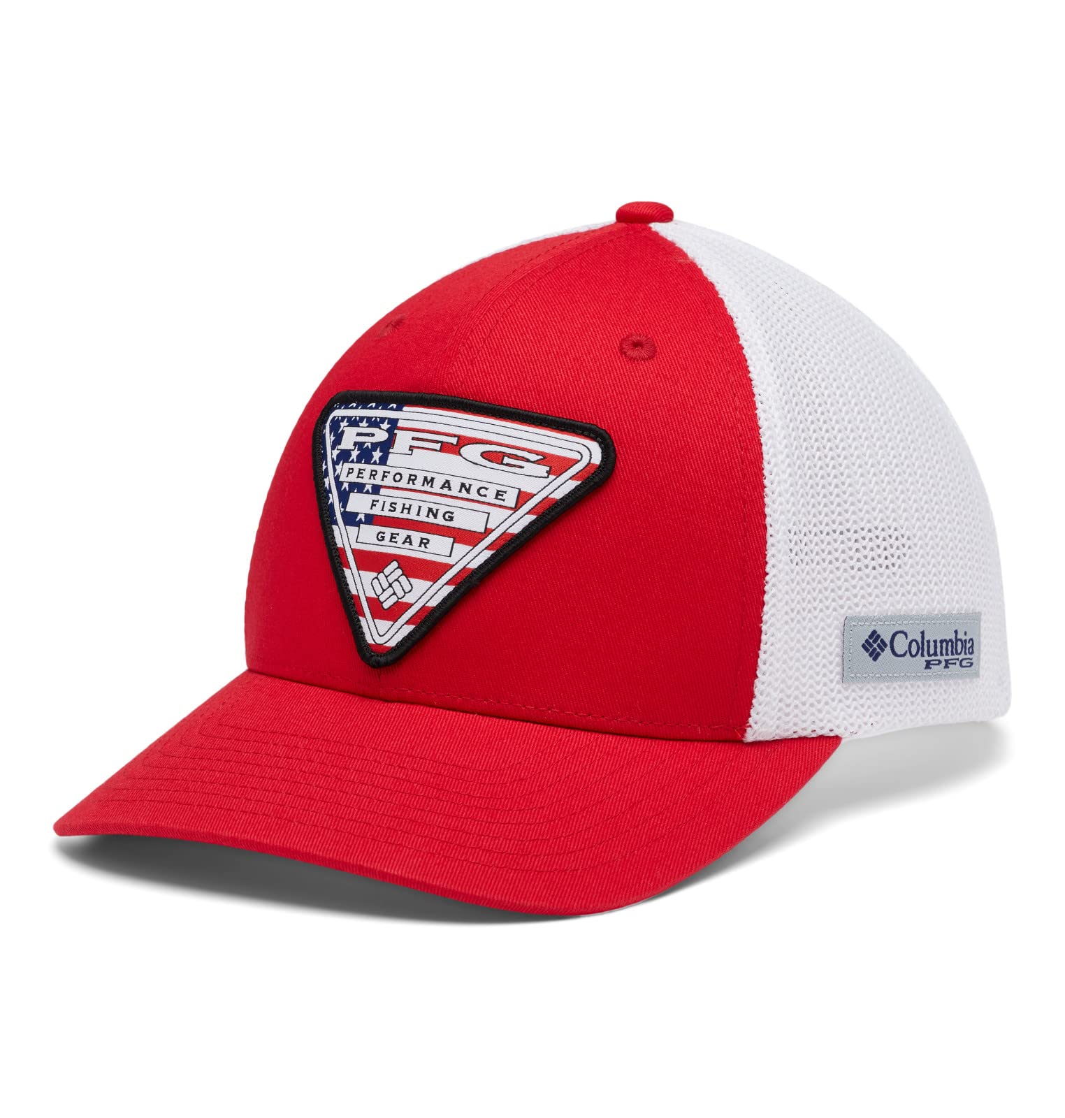Columbia Unisex PFG Mesh Stateside Ball Cap, Black/Texas Triangle, L/XL