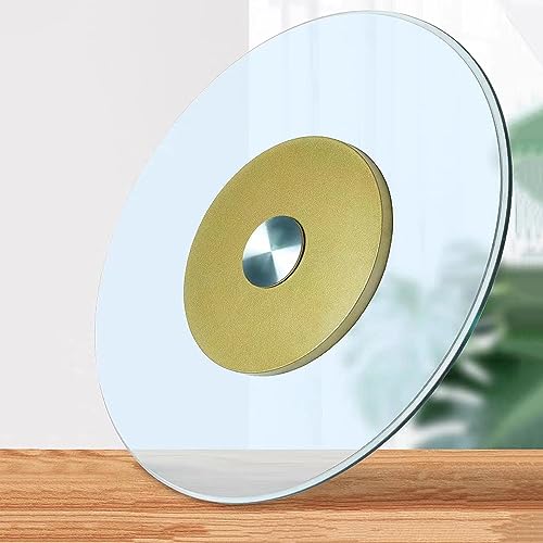 DOUKI Large Lazy Susan Turntable For Dining Table 24inch, Lazy Susan Tempered Glass Heavy Duty Turntable, Tabletop Rotating Serving Tray (Color : Gold, Size : 30inch(80cm))