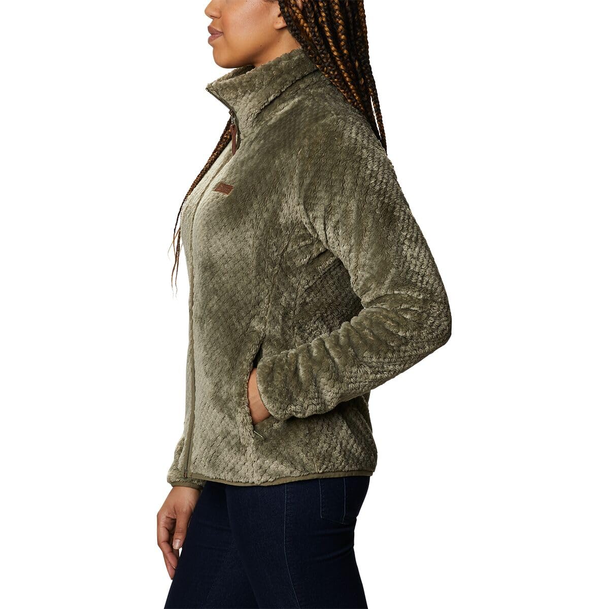 Columbia Women's Fire Side II Sherpa Full Zip, Stone Green, Small
