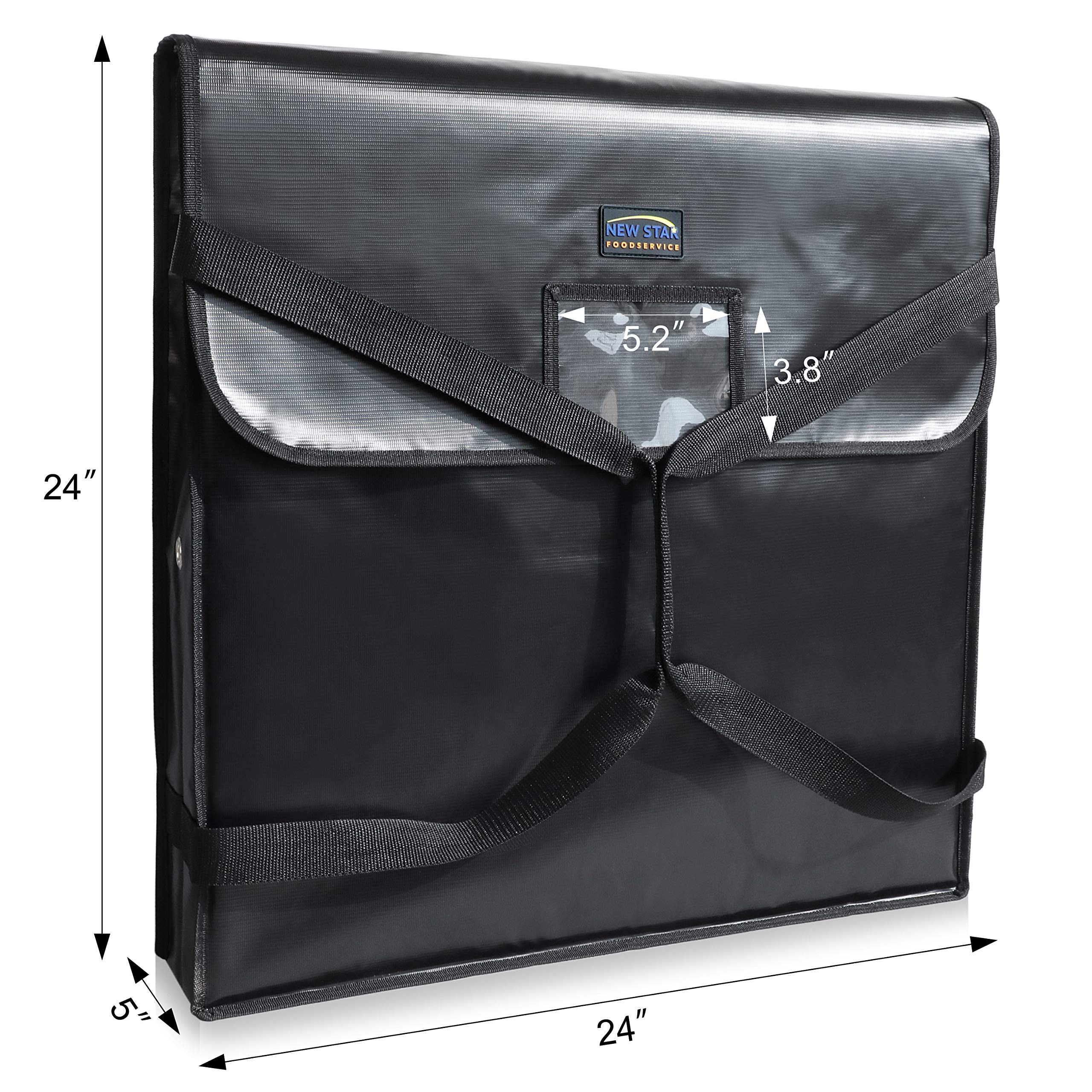 New Star Foodservice 51131 Insulated Pizza Delivery Bag, 24" by 24" by 5", Black