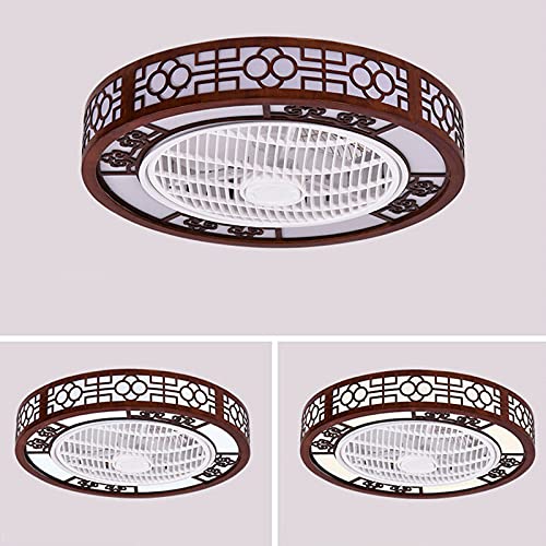 CNCEST 22Inch Acrylic LED Ceiling Fan Bedroom Remote Control 3-Speed and 3-Color Change AC110V/64W (Round)