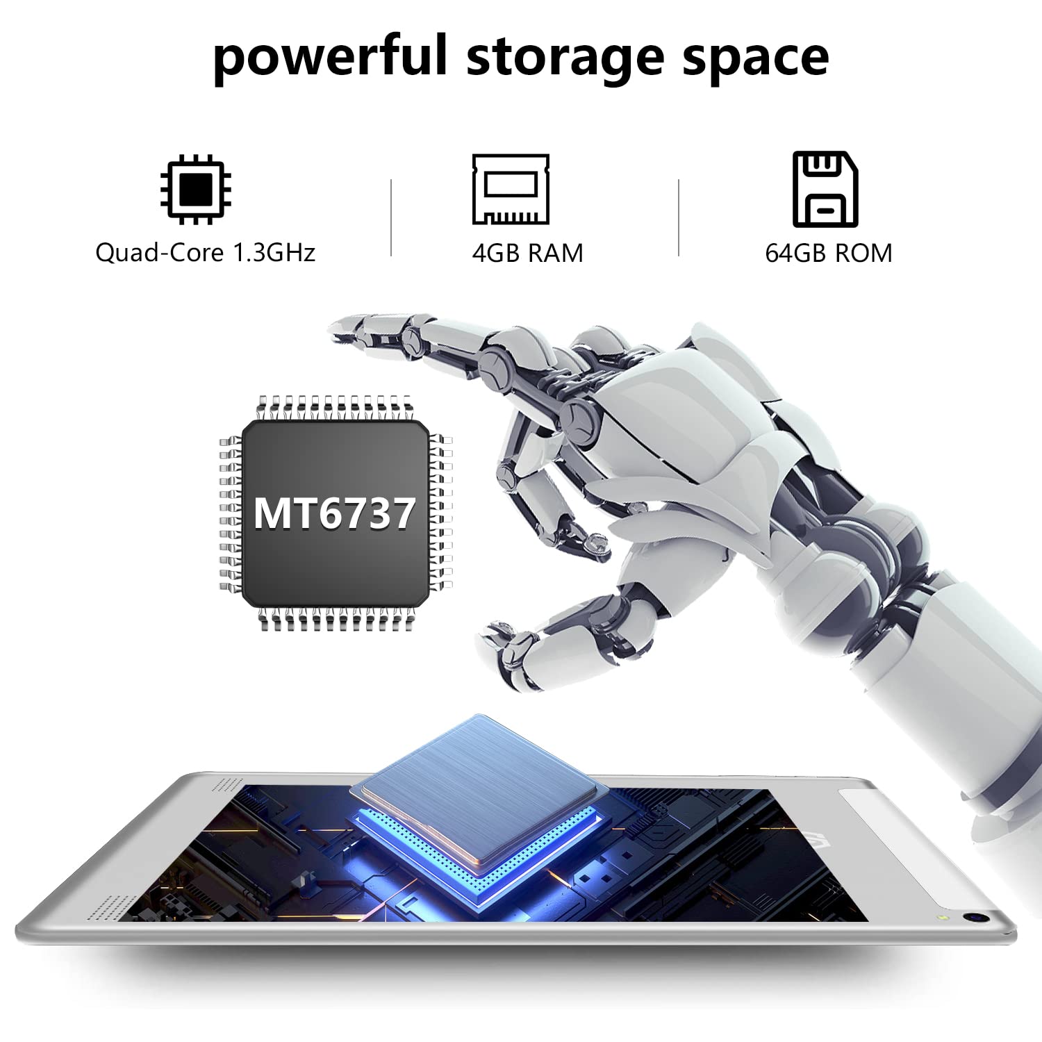 DUODUOGO Tab P8 Tablet 10.1 inch Android 10.0 Tablets, 4GB RAM 64GB ROM Tablet PC,13MP Dual SIM 4G /WiFi, 8000mAh, GPS, Bluetooth, Google Certified Tablet