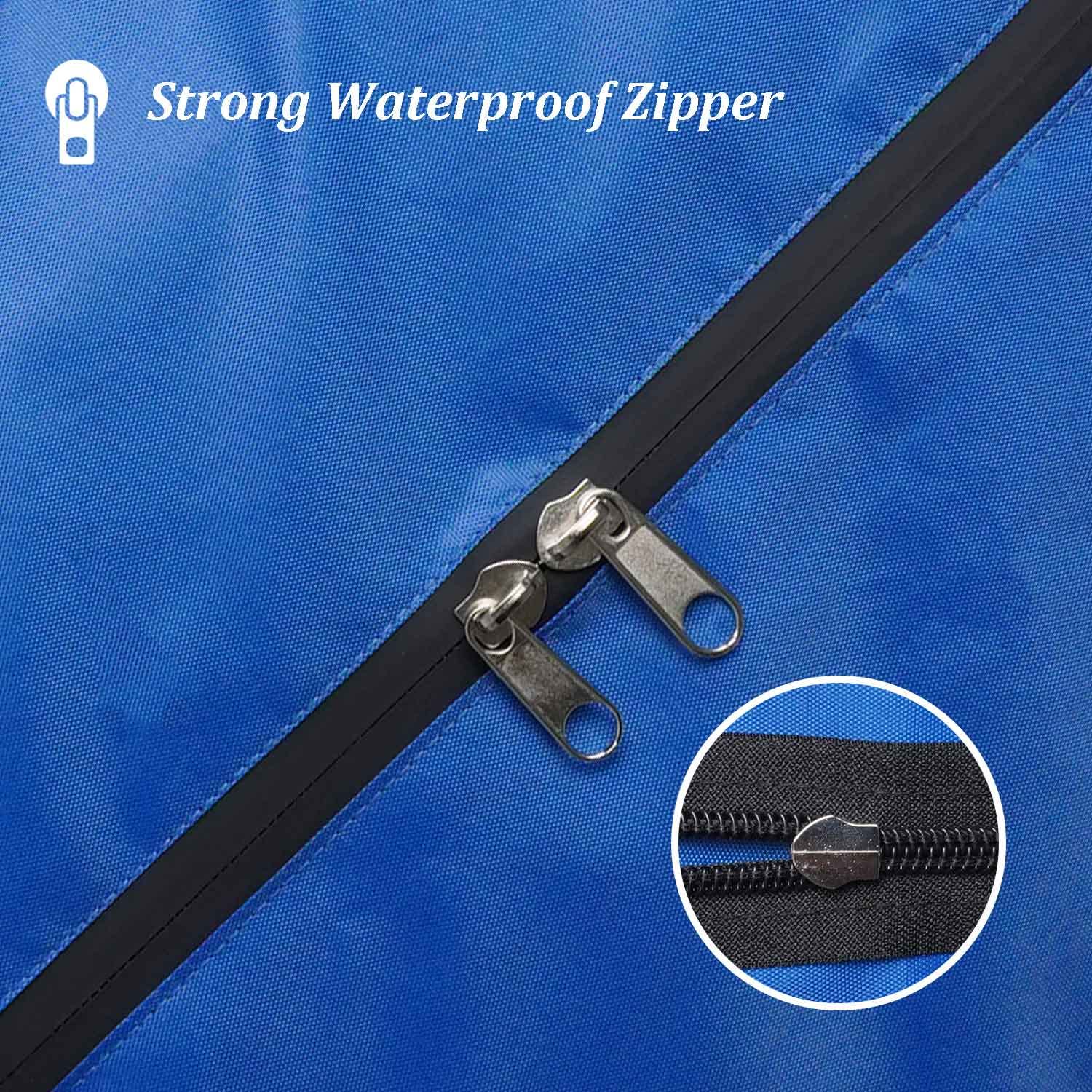 King Mattress Bag for Moving Storage Protector, Waterproof Reusable Mattress Cover with Heavy Duty 8 Handles Water Resistant Zipper Closure and 2 Adjustable Straps, Blue