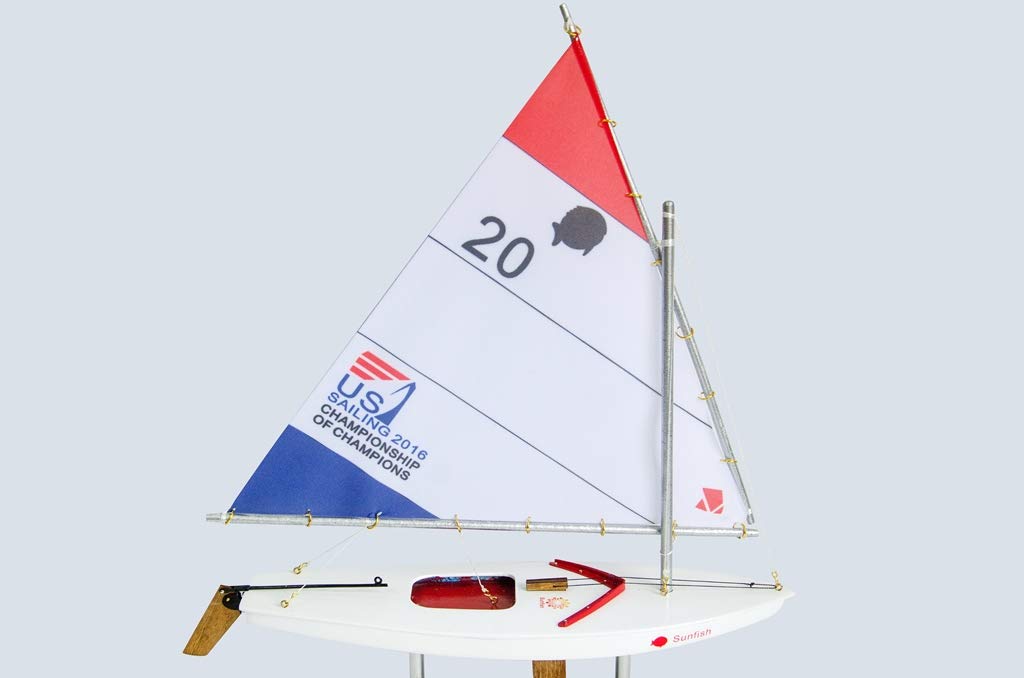 LK Wooden Sunfish Model Sailboat Decoration 16"-10