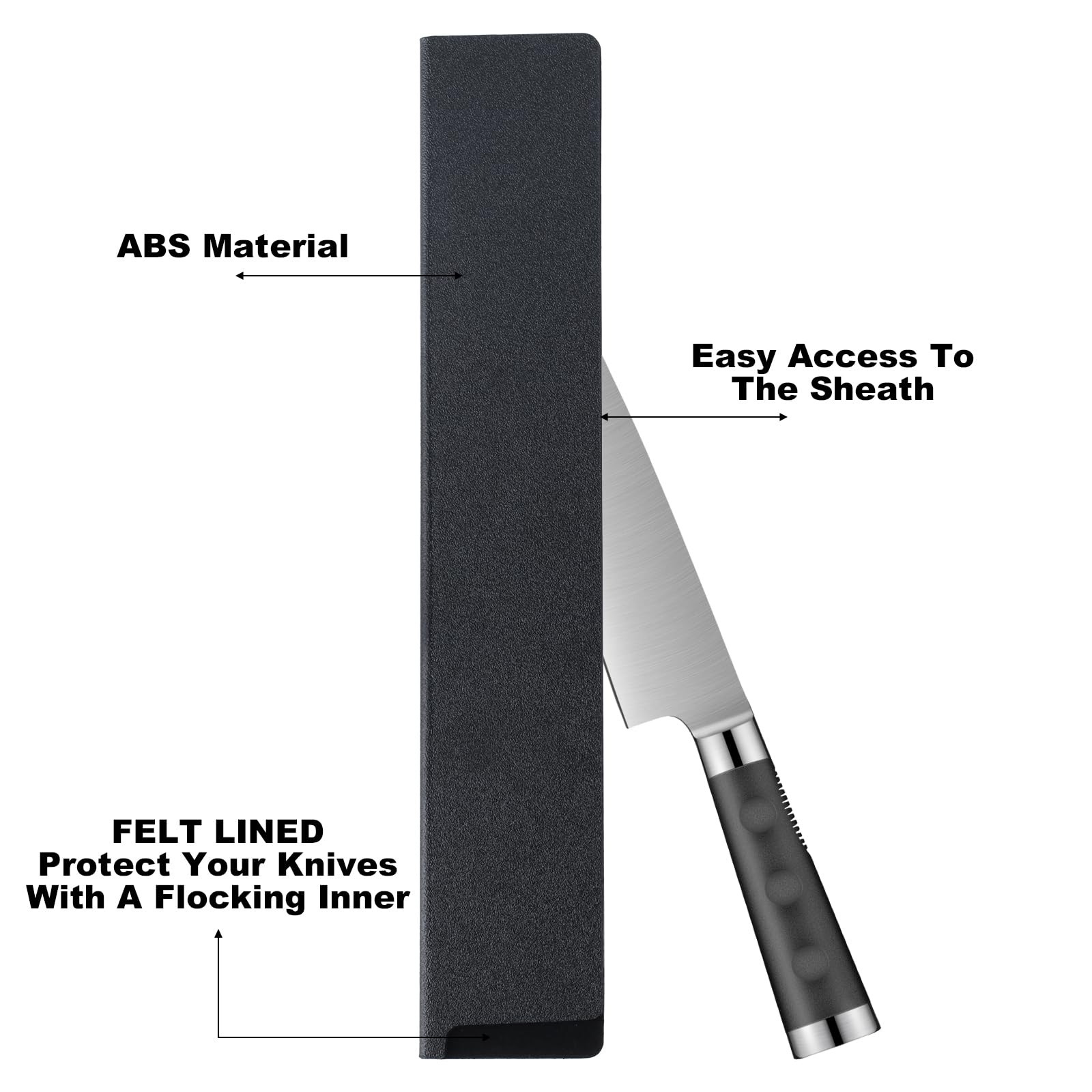 Knife Guards, 4pcs Universal Knife Edge Guards Set, Kitchen Knife Cover Sleeves, Kitchen Knives Edge Guards, Knife Sheath, Knife Protectors Covers, Black Knife Blade Guards Protector