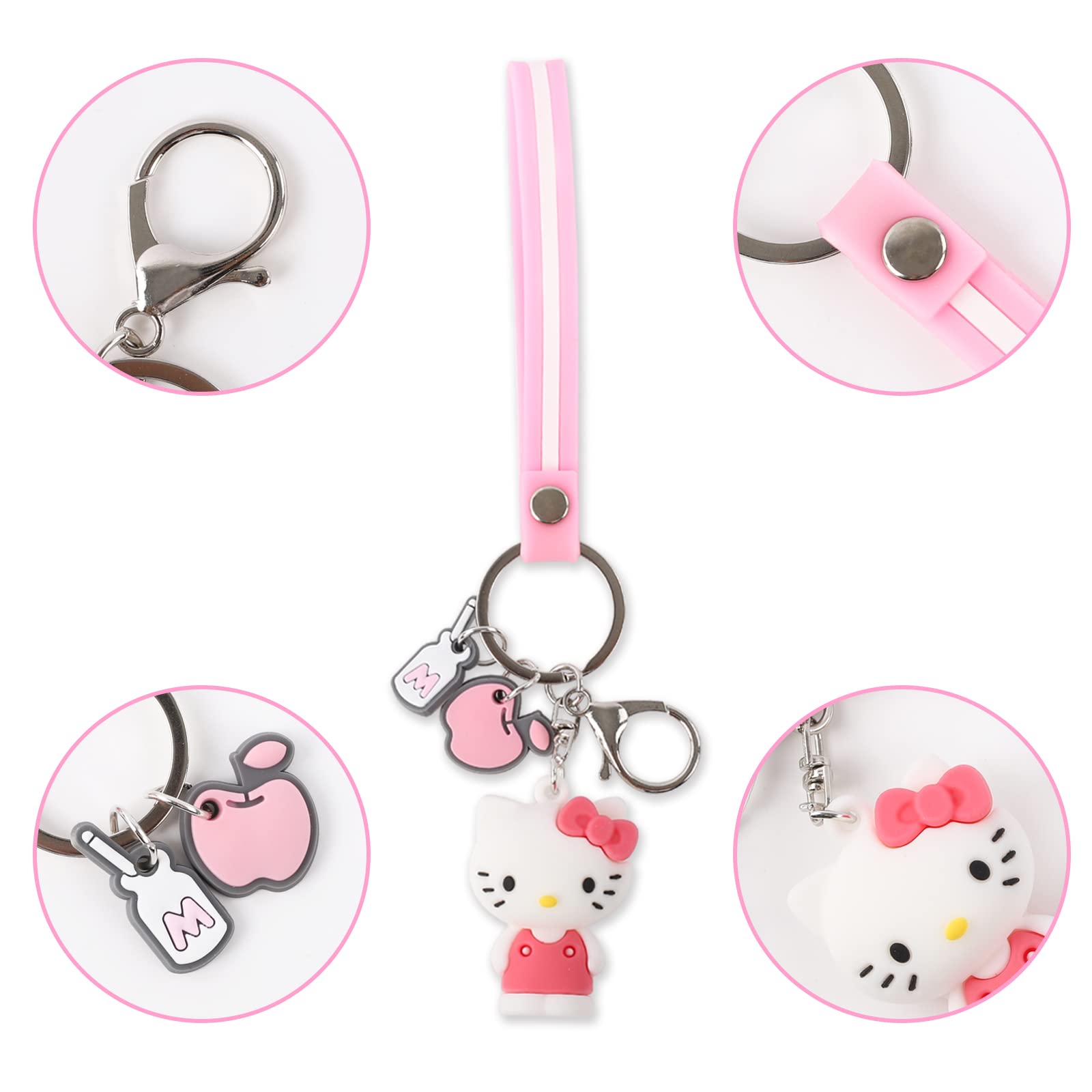 Cute Keychain for Girls - Kawaii Anime Keychain, Ladies Purse Handbag Decorative Bag Accessories (Cat)