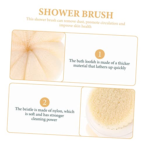 LALAFINA 3pcs Long Handle Bath Brush Dual- Sided Back Brush Shower Body Brush Bath Mesh Sponge Body Scrub Sponge Brush Cleaner He Washer Machine Cleaner Back Shower Brush Durable Bath Brush