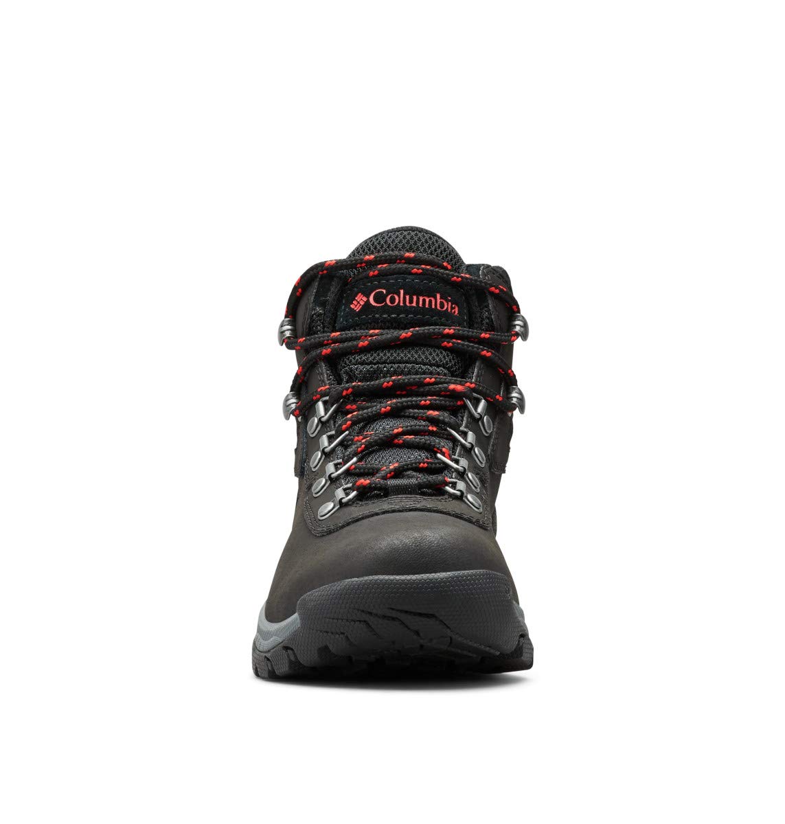Columbia womens Newton Ridge Plus Waterproof Hiking Boot, Black/Poppy Red, 9 US