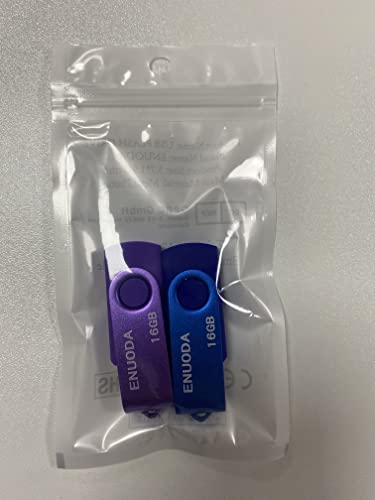 ENUODA 16GB USB Flash Drive 2 Pack Thumb Drives 16GB USB 2.0 Memory Stick Jump Drive Pen Drive for Storage and Backup (Blue Purple)