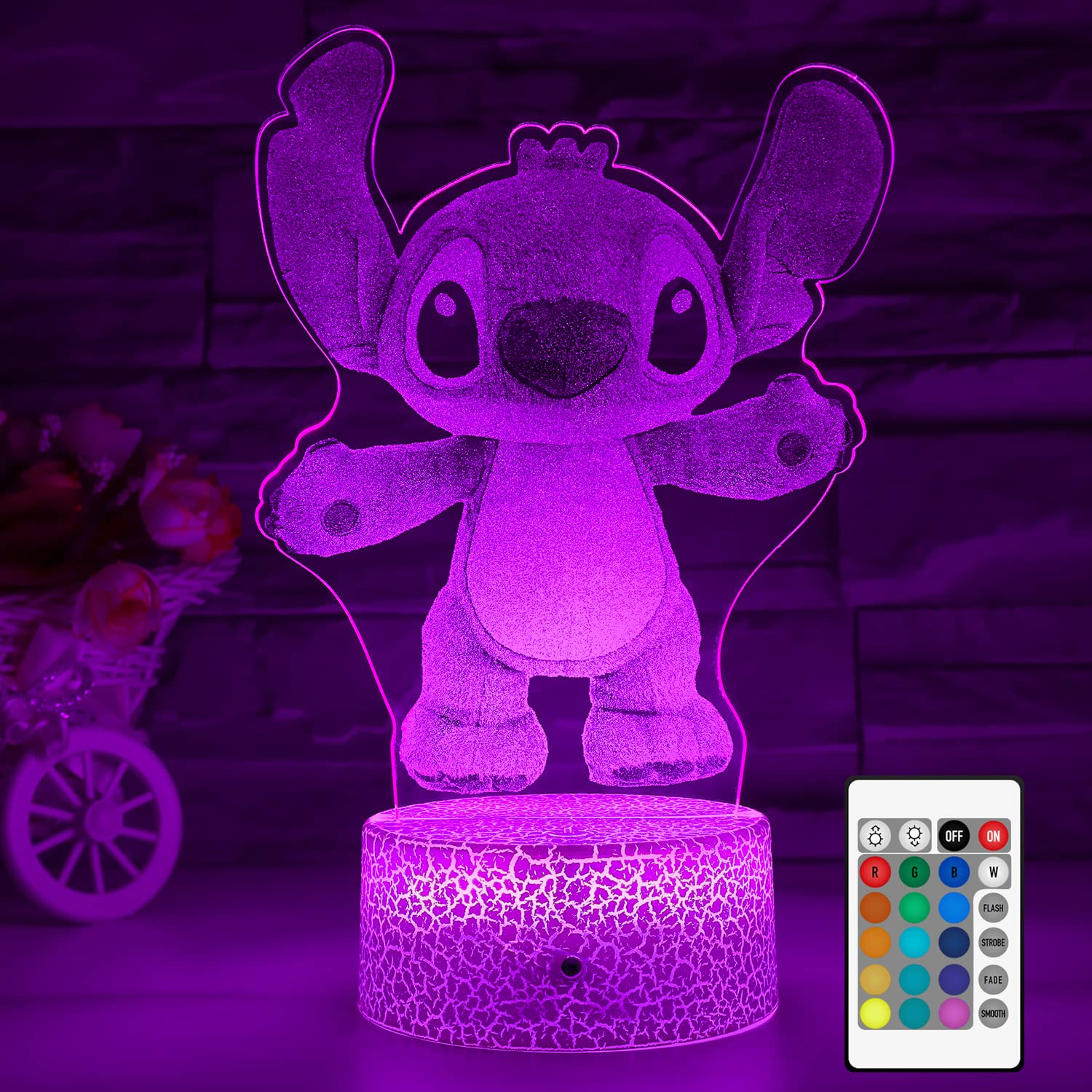 HONRG Stitch Night Light Stitch Gifts Stitch Stuff for Girls Room Decor Stitch Lamp Birthday Christmas Gifts