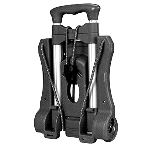 HOIGON Folding Hand Truck, 80lbs Capacity Portable Aluminum Folding Luggage Cart with 2 Wheels, 2 Bungee Cords for Moving, Shopping, Travel, Black
