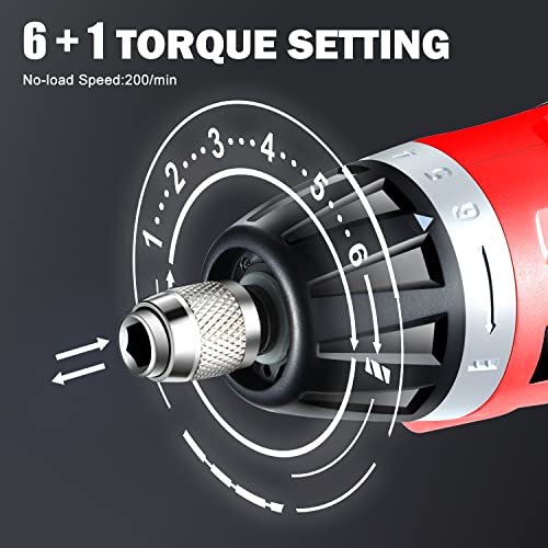 DNA MOTORING TOOLS-00237 Rechargeable 3.6V Cordless Electric Screwdriver Tool Kit with LED Worklight, Red