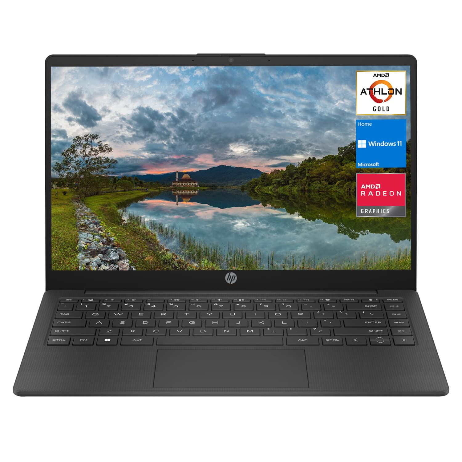 HP 14 Laptop, 14" HD Display, AMD Athlon Gold 7220U, 8GB RAM, 512GB PCIe SSD, USB Type-C, Wi-Fi 6, Webcam, HDMI, Windows 11 Home, Black