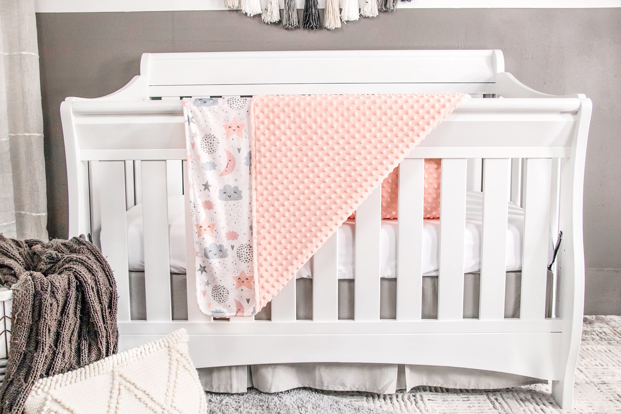 Top Tots Deluxe Minky Baby Blanket - Cloud Bears, 40 x 29 Inch White