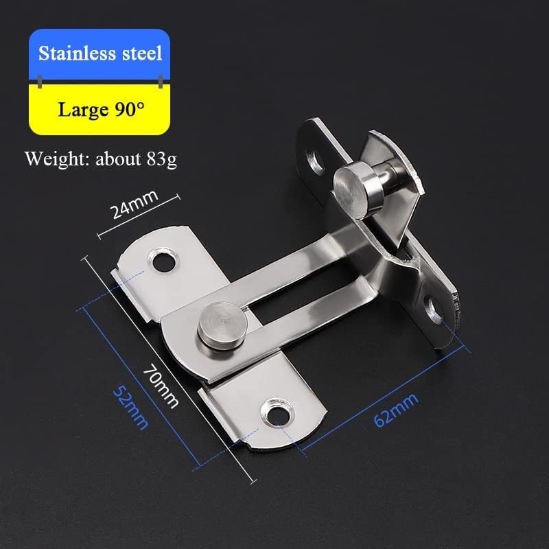 Combi Bolt Door Lock ,Sliding Door Lock , Sliding Bolt Door Locks Padlock, Stainless Steel Door Latch, 90 Degree Door Buckle for Cabinet, Bar, Closet, (Size:49mm) (Size : 70mm) ( Size : 70mm ( Size :