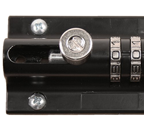 Combi-Bolt CB2000-BLK 4-Dial Combination Sliding Bolt Lock with Black Finish, Child-Proof Your Home and Secure Your Home, Easy to Install