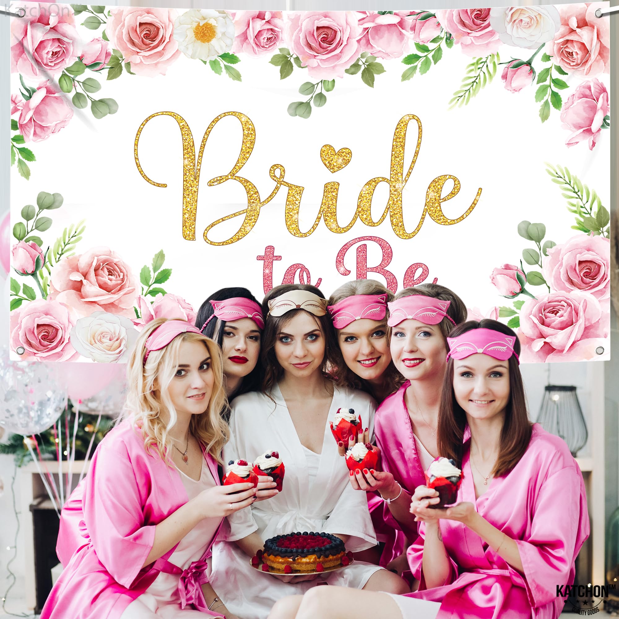 KatchOn, Pink Bride to Be Banner - Large, 72x44 Inch | Bridal Shower Backdrop for Bride to Be Decorations | Bride To Be Backdrop | Bridal Shower Decorations | Bridal Shower Banner | Bachelorette Party