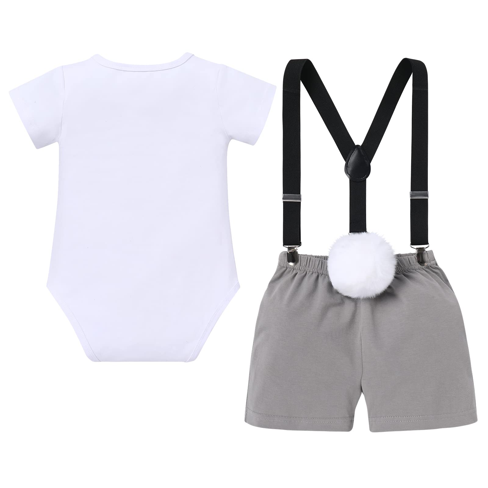 Easter Clothes for Boys, Easter Dressy, Easter Baby Clothes Easter for Toddlers Clothes Set Infant Bunny Romper Bodysuit Top Rabbit Pants Set with Suspenders Bunny - my 1st easter 9-12 Months