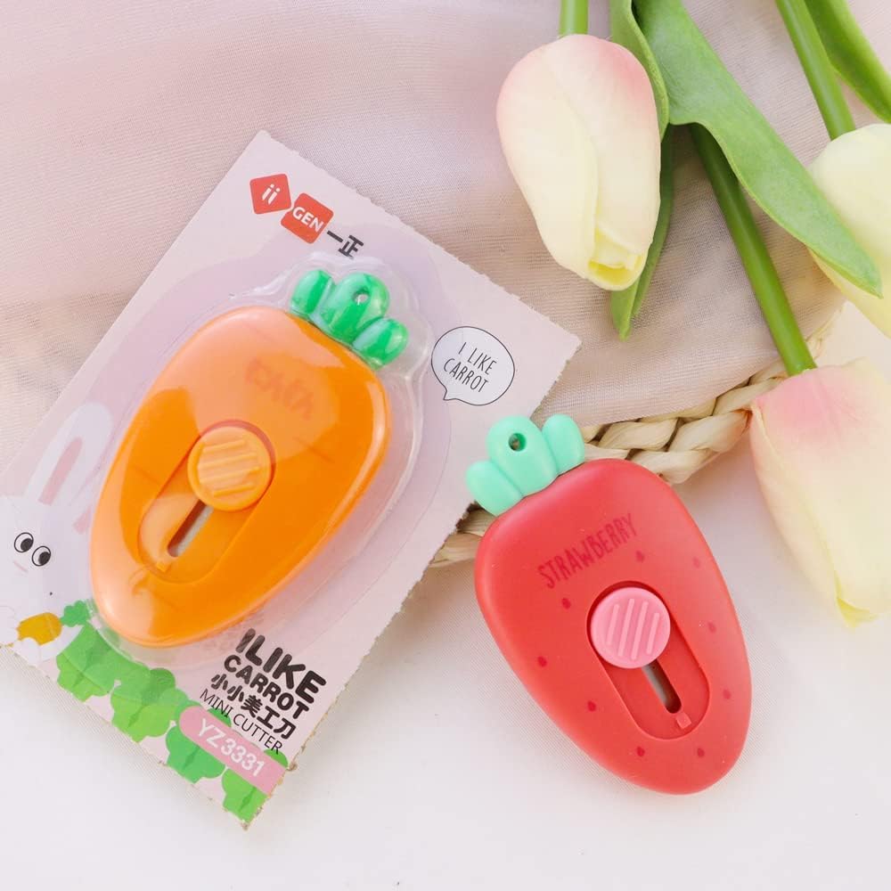 Generic Mini Ceramic Box Cutter,Package And Box Opener, Retractable Safety Cutters, Small Utility Knife Ceramic Blades with Keychain Hole, HE8-E3K2
