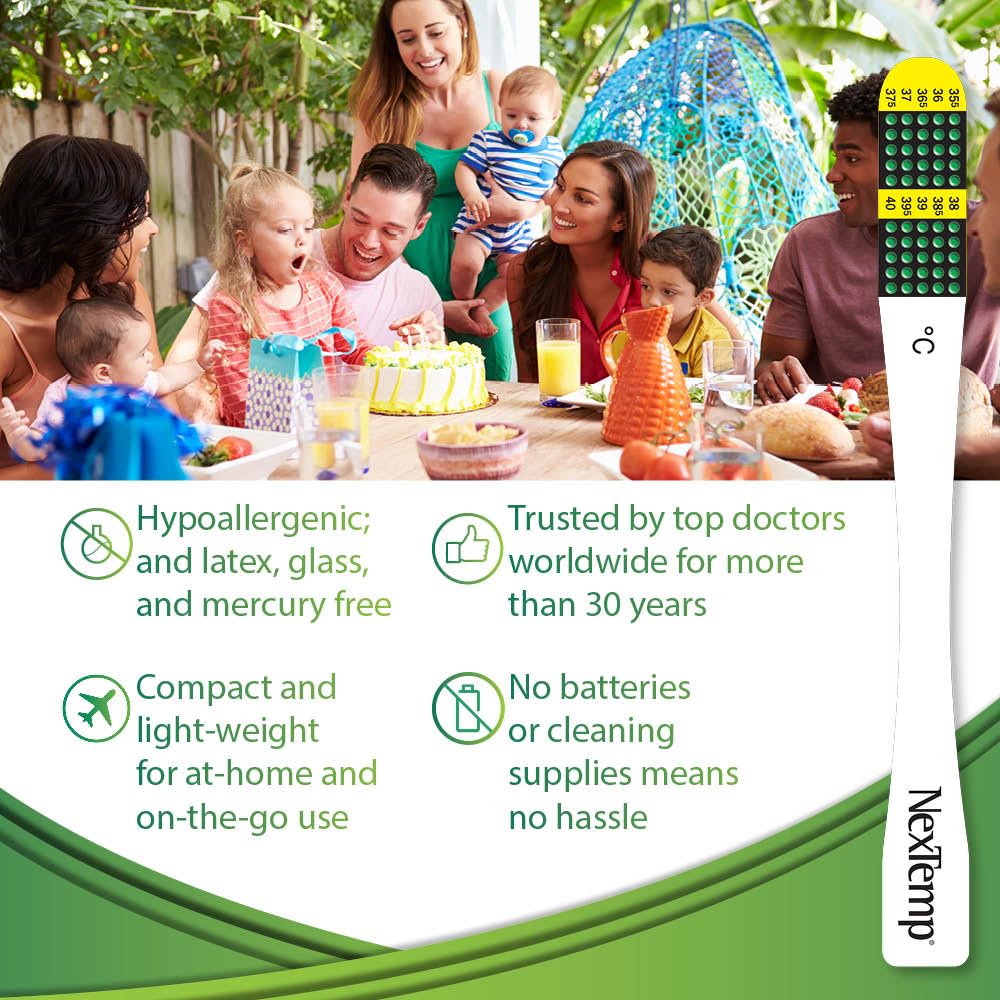 NexTemp® Ultra Single-Use Thermometers: Individually Wrapped 100-pack, Provides Superior Accuracy and Maximum Infection Control. Perfect for Businesses, Schools, First-Aid, Home, and Travel! (Celsius)