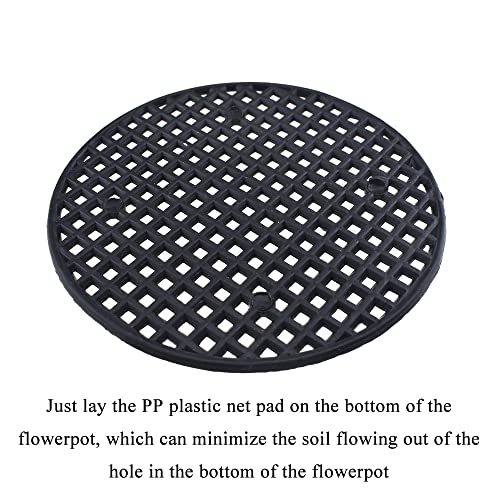 HAHIYO 20PCs 2.95Inch/7.5Cm Black Round PP Plastic Flower Pot Hole Mesh Pad Bottom Grid Mat Bonsai Drainage mesh Hole Screens Gasket Prevent Soil Loss Breathable Gasket Drainage Netting for Bonsai