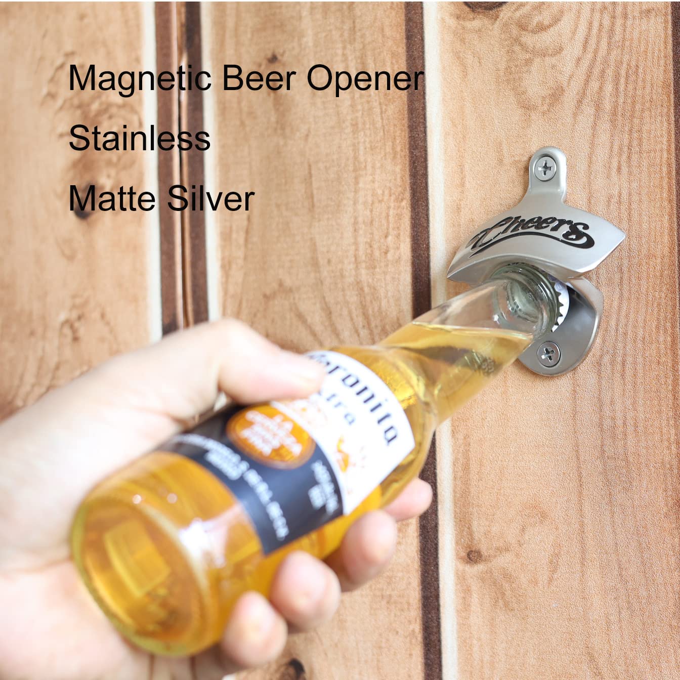 HAIICEN Cheers Magnetic Beer Bottle Opener Wall Mounted Bottle Cap Opener with Magnet Embedded for Bartender Kitchen Party Gifts (Pack of 2)