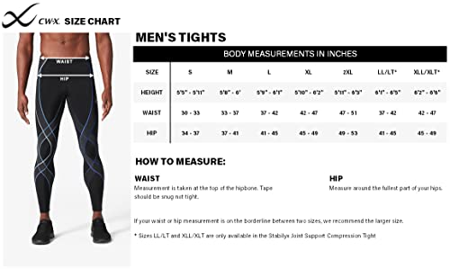 CW-X Men's Expert 3.0 Joint Support Compression 3/4 Tight, Black, X-Large