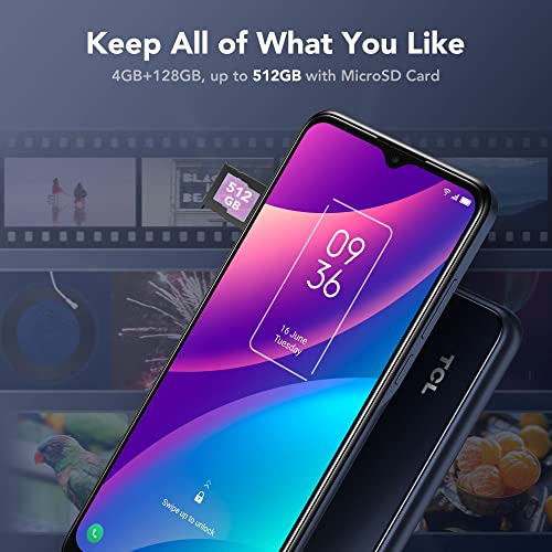TCL 30 SE Unlocked Cell Phone, 128GB ROM + 4GB RAM Android Phone, 6.52" HD Display Cell Phone, Smartphone with 50MP AI Triple-Camera, 5000mAh Battery, US Version Mobile Phone, Phone, Atlantic Blue