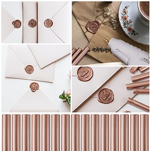 Glue Sticks, 12Pcs Wax Seal Sticks with Seal Glue Gun Set for Stamp Seals, Wedding Invitations, Envelopes Seal, Package Decoration Seal