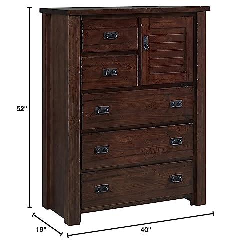 Progressive Furniture Trestlewood Chest, 40" x 18" x 52" H, Brown
