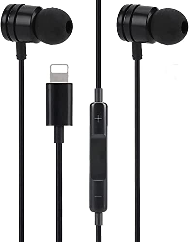 Headphones for iPhone with Microphone, Volume Control and Noise Isolation - Compatible with iPhone 14/13/12/11/7/8/8plus X/Xs/XR/Xs max/pro/se - Supports All iOS Systems(Black)!