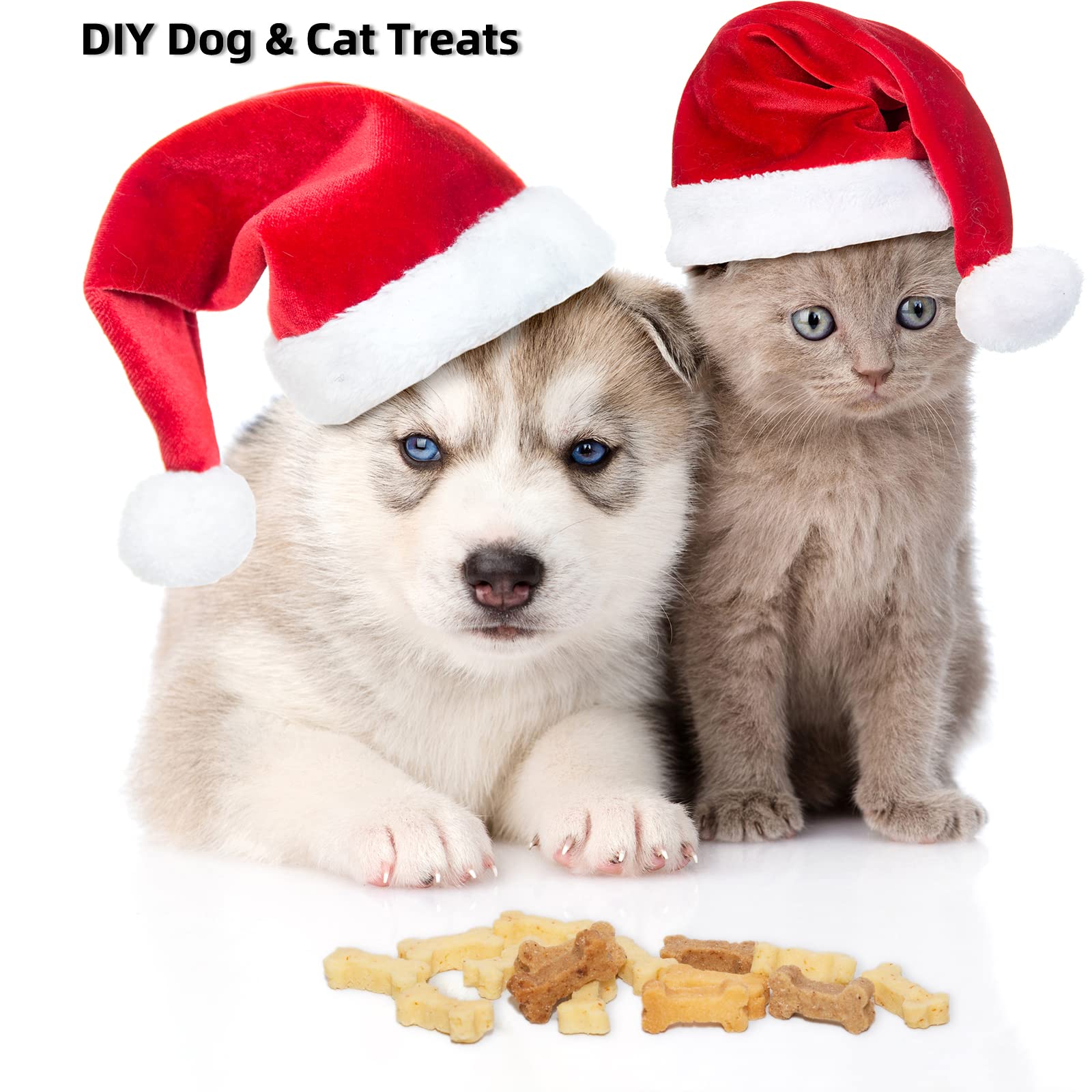 Dog Treats Molds, 108 Dog Bone Shaped Silicone Mold Food-Grade Dog Snacks Maker for Baking and Freezing Candy Chocolate Biscuits for Small/Medium/Large Dogs with Baking Spatula