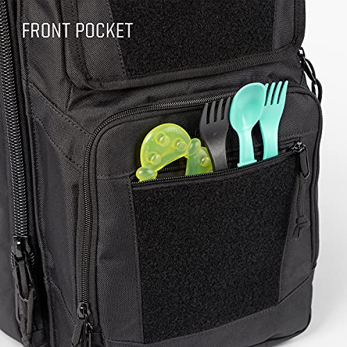 Tactical Baby Gear TBG - MOD Diaper Bag Backpack for Men w/Changing Mat - Modular Panel System (Black)
