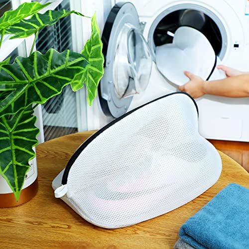 Nuogo Shoe Wash Bags Reusable Mesh Shoe Washing Bags for Washing Machine White Shoe Laundry Bag with Zipper Multi Use Laundry Travel Bag for Sneaker Cleaning (6 Pcs)
