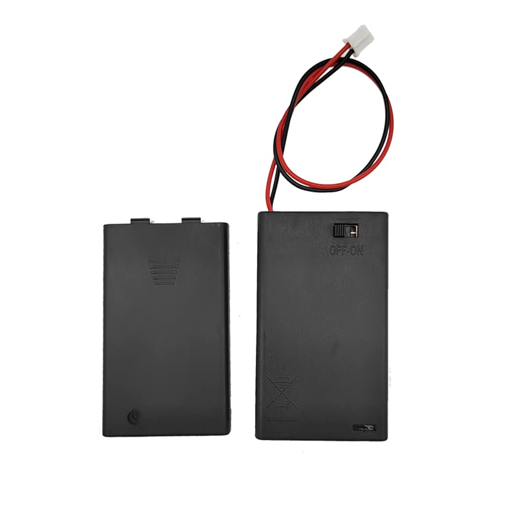 ShangHJ 3 Cell AAA Battery Holder Case Cover Storage Box with ON/Off Switch PH2.0 JST Connector Male 15cm Cable 3.3-4.5V (Pack of 6 Pieces)