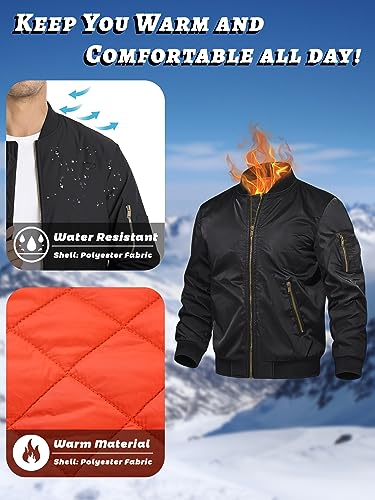TACVASEN Men's Jackets Long Sleeves Classic Sports Windbreaker Softshell Coats Black, L