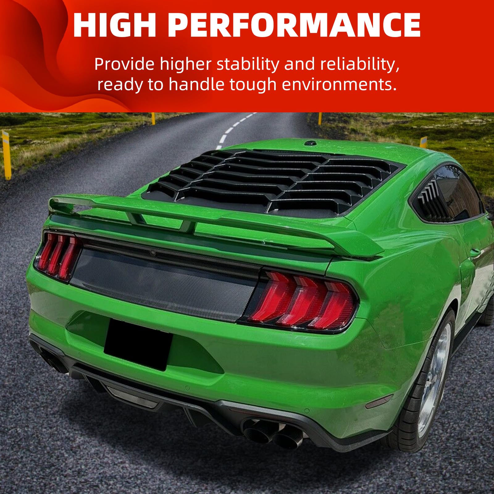 ECOTRIC Trunk Decklid Trim Panel Compatible with 2015-2023 Ford Mustang Trunk Boot Rear Center Lid Cover Trim - Carbon Fiber Style