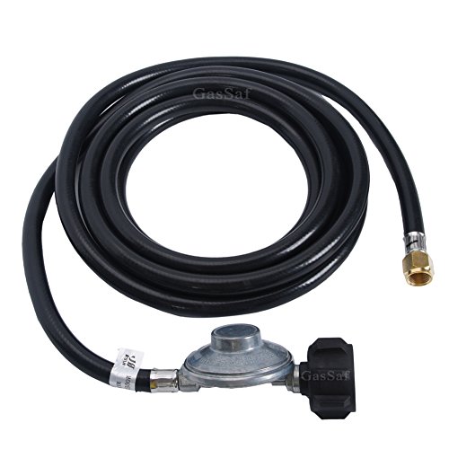 GasSaf 6 Feet Low Pressure Propane Regulator with CSA Certified LPG Hose Most LP Gas Grill, Heater and Fire Pit Table,3/8 Female Flare Nut