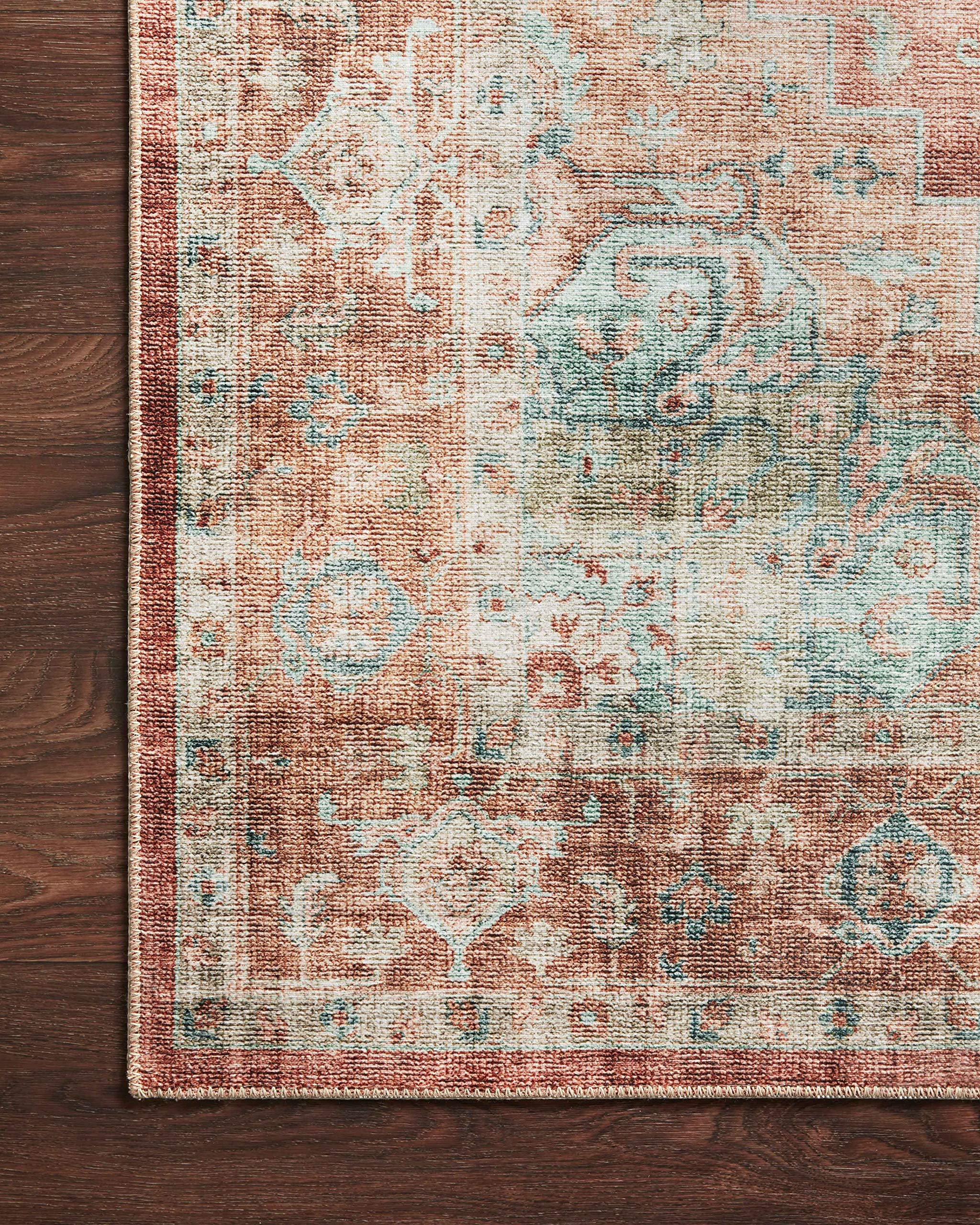 Loloi II Heidi Collection HEI-01 Terracotta/Aqua 6'-0" x 9'-0" Area Rug