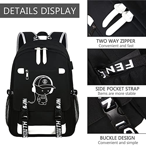 RM Family Backpack for Boys, 15.6 Laptop Backpack with USB Charging Port, Bookbag for School with Anti-Theft Lock,Teens Backpack Cool Backpack for Boys Includes Pencil Bag,luminous backpack