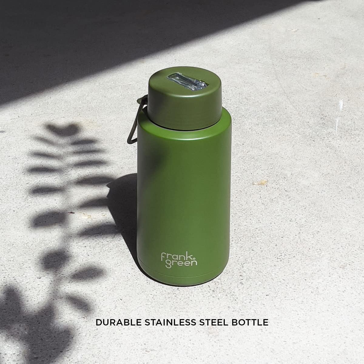 frank green Ceramic Reusable Bottle with Straw Lid, 34oz Capacity (Midnight)
