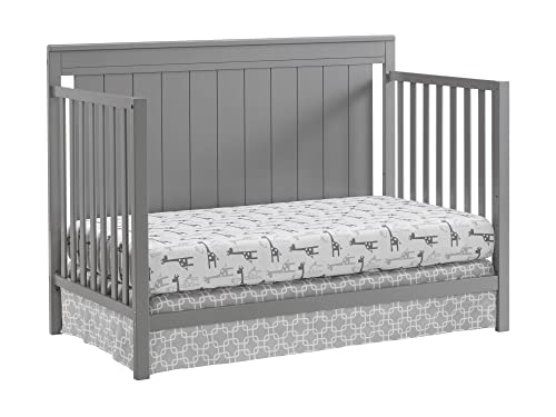 Oxford Baby Lazio 4-in-1 Convertible Crib, Dove Gray, GreenGuard Gold Certified