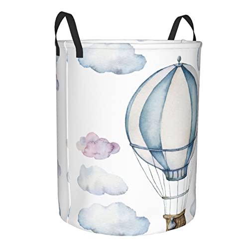 Gbuzozie Hot Air Balloon Round Laundry Hamper Storage Basket Toys Clothes Organizer Bin For Home Bathroom Bedroom Dorm Nursery, 38l