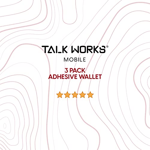 TALK WORKS Phone Credit Card Holder Adhesive Wallet Compatible w/ iPhone 13/13 Pro/13 Pro Max/14/14 Plus/14 Pro/14 Pro Max - Stick On ID Pocket (Black, Pack of 3)