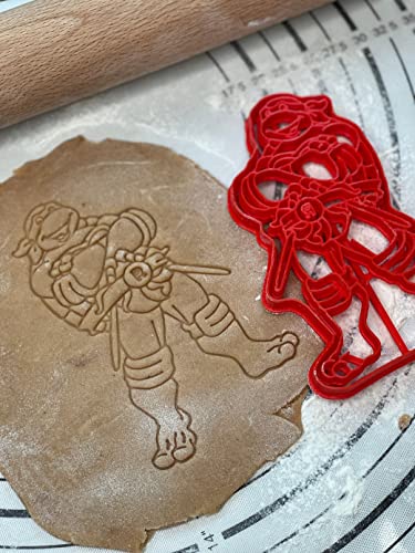 Premium Quality Ninja Turtle Raphael 6” Cookie Cutter and Mold Produced by 3D Kitchen Art