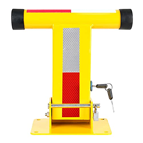 Heavy Duty Foldable Parking Space Lock 37.7Cm Steel Parking Barrier Safety Barrier Double Lock Manual Parking Blocker Durable with Screws & Padlock