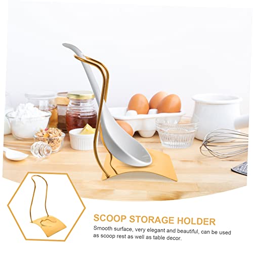 DOITOOL Integrated Spoon Rest Upright Spoon Rest Sturdy Spoon Holder Black Flatware Spoon Holder for Stovetop Ladle Delicate Spoon Holder Colander Stainless Steel Household