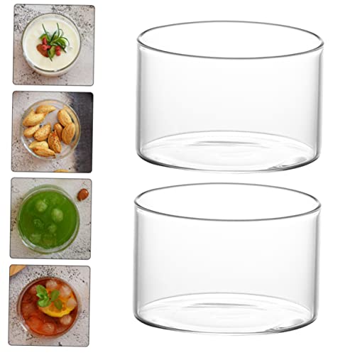Healifty 6 Pcs Pudding Mold Cups Round Glasses Juice Glass Candy Mold Round Dessert Bowl Glass Jelly Bowl Cocktail Glasses Glass Pudding Cup Dessert Supply Transparent Yogurt Cup With Cover